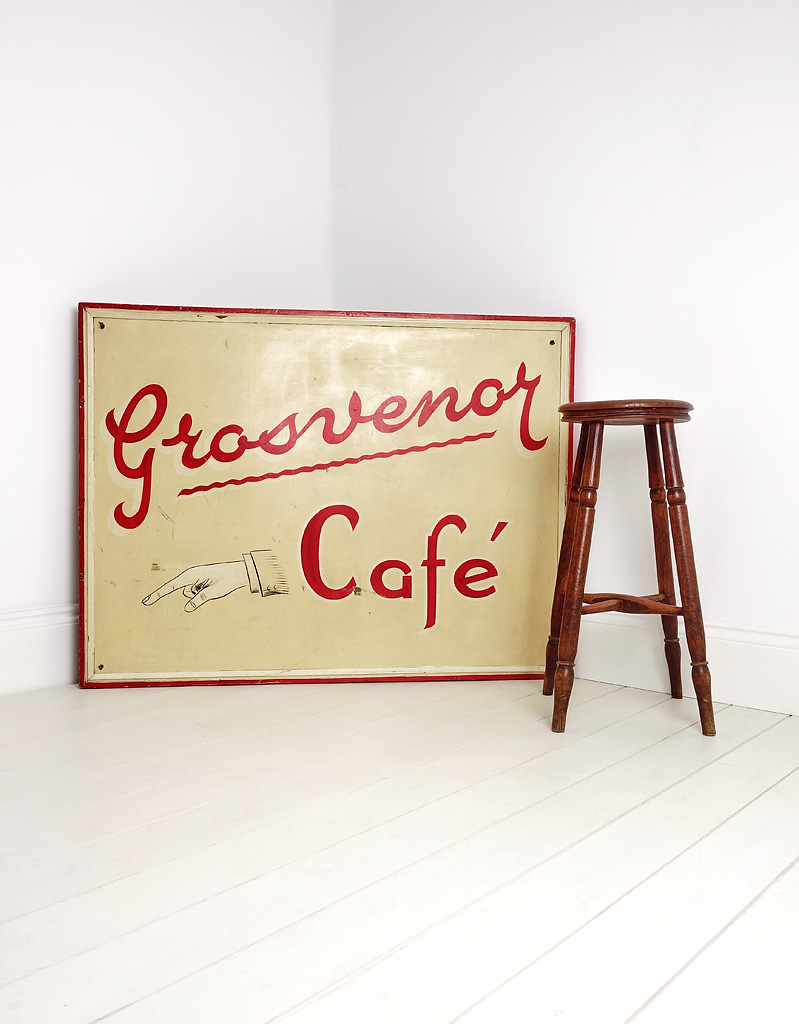 ORIGINAL HAND PAINTED CAFE SIGN - Verity Antiques & Vintage Interiors
